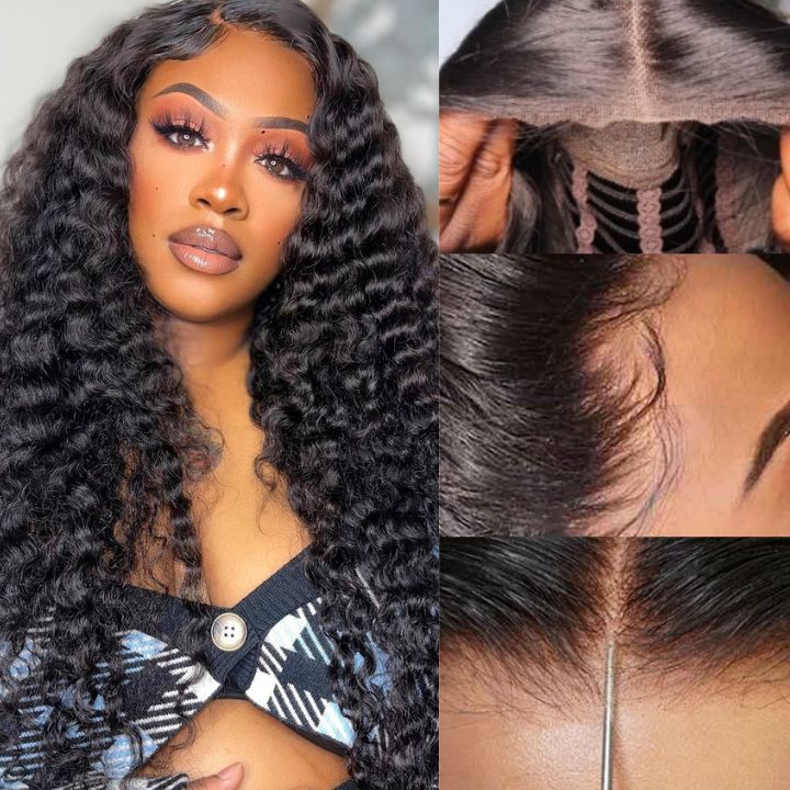 Air Wig 13x4 Pre Cut HD Lace Front Deep Wave Wigs Wear & Go Glueless H