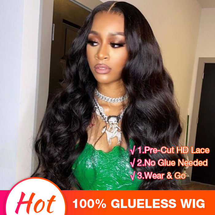 Pizazz Hair Body Wave 13x4 Pre Cut HD Lace Frontal Human Hair Wigs ...