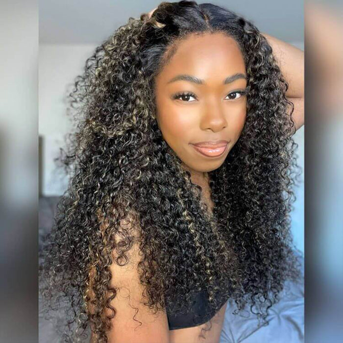 Pizazz hair Flash Deal $129.99 22" Blonde Highlight Curly Human Hair ...